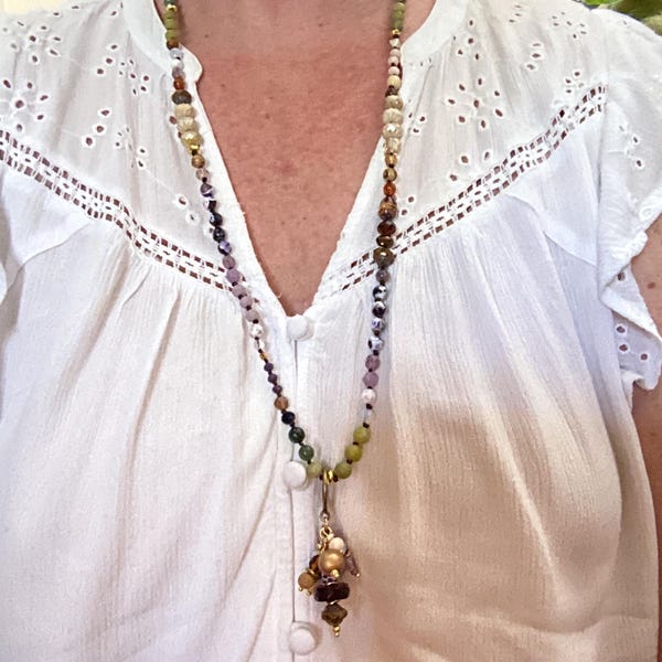 Long Beach Style Rainbow Colour Collier, Vintage Style Boho Indian ...