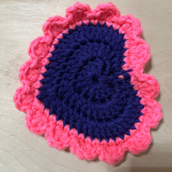 CROCHET PATTERN - Easy Heart Coaster Crochet Pattern Cute Valentine's ...