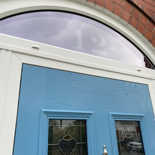 Classic Frosted Fanlight Door Number, Etched Glass House Number ...