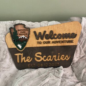 Park Style Welcome Sign Parks System Inspired Family Name - Etsy