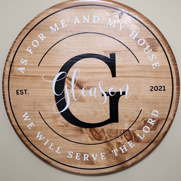 Last Name Family Sign Christian Home Decor as for Me and My House We ...