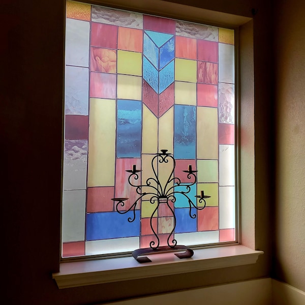 Custom Size Window Film Stained Glass Stickers Static Cling Frosted ...