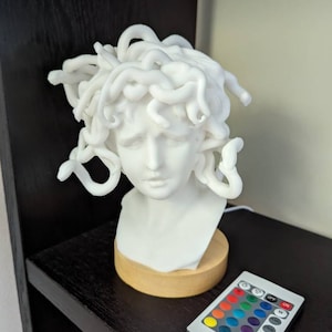 Medusa Bust Lamp, Mythology, RGB Light, Color Changing, Gaming Decor ...