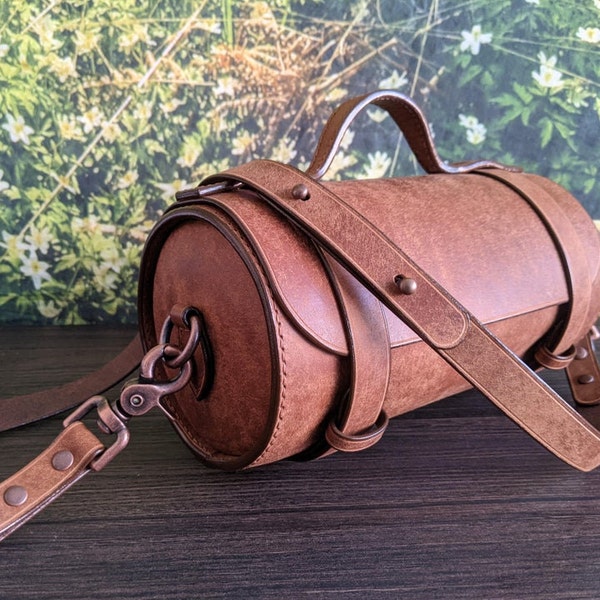 Leather Barrel Crossbody Bag Build Along PDF Pattern/video Tutorial ...
