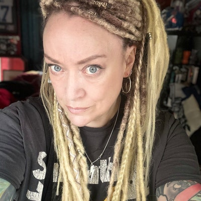 Full Set Dreads Extension Braids / Brown Blone Gray Mix / Decorated ...