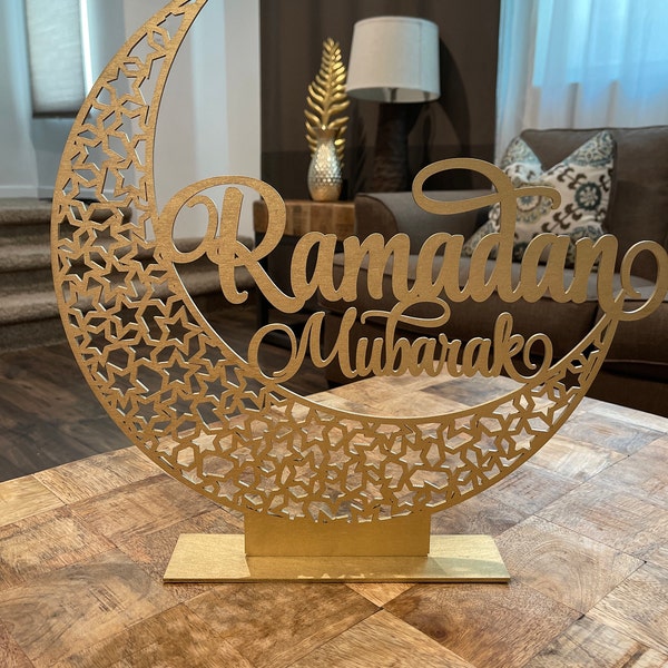 Freestanding Ramadan Mubarak Moon Sign Ramadan Kareem Sign Blessed ...