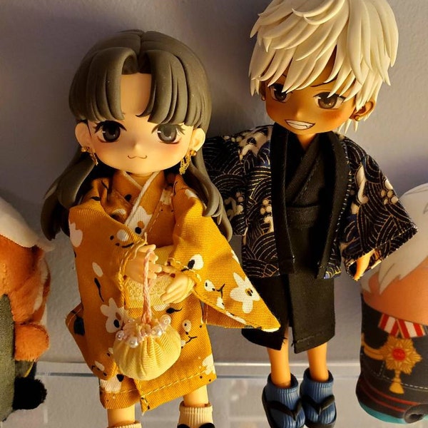Obitsu11 Doll Clothes Japanese Kimono Set for OB11,1/12 BJD SD Doll ...
