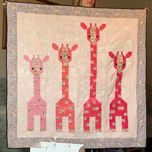 Giraffes in a Row Quilt Pattern PDF Instant Download Modern | Etsy