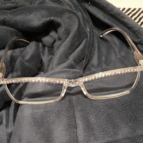 Clear Crystal Reading GLASSES Readers, Finest European Crystals Sides ...