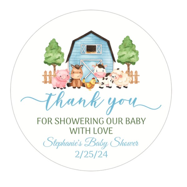 EDITABLE Farm Baby Shower Favor Tag Printable Farm Animals Baby Shower ...