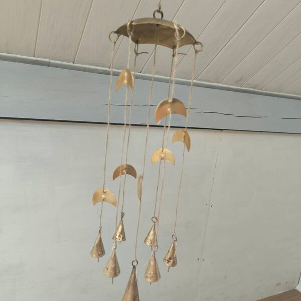 Cow Bells on a String Mobile, Rustic Windchime, Vintage Door Hanger ...