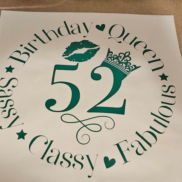 52nd Birthday Svg, 52nd Birthday Svg for Women, 52nd Svg, 52 and ...