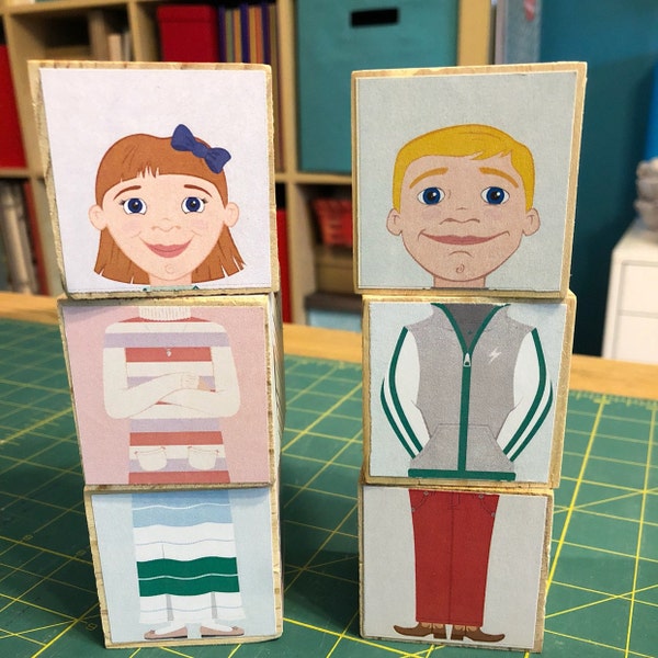 Wooden Block Printable / Homemade Toy / Paper Doll Printable ...