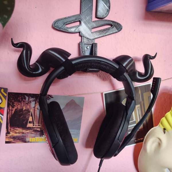 Gothic RAM HORNS for Headphones, Curved Satyr Horns, Devil Horn Goth ...