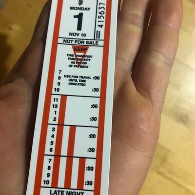 SF MUNI Transfer Die Cut Sticker POP: Proof of Purchase Bus Transfer ...