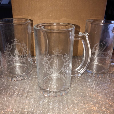 Personalized Beer Mug, Custom Engraved Glass Beer Mug, 12 Oz or 16 Oz ...