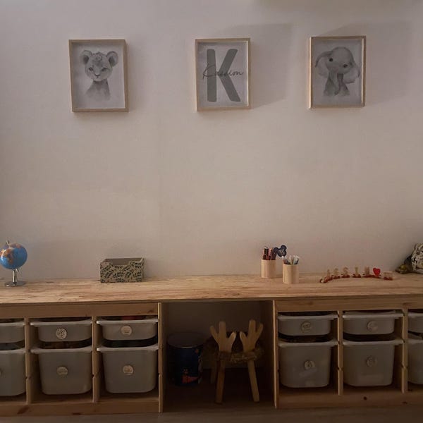 Set of 3 Jungle Animal Nursery Decor Wall Art Print| Personalized Name ...