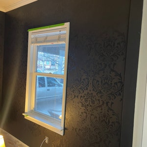 Anna Damask Wall Stencil LARGE WALL STENCILS Instead of Wallpaper Easy ...