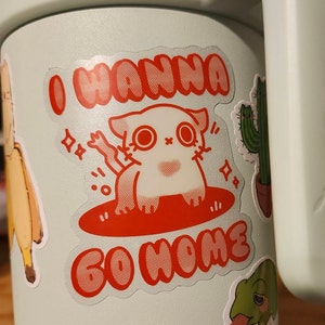 Clear Transparent Vinyl Sticker I Wanna Go Home Kitten Cat Kawaii Cute ...