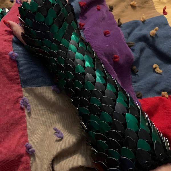 Scale Maille Knitted Dragonhide Armor Gauntlets Elbow Length Fully ...