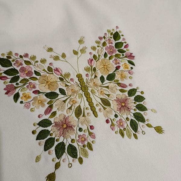 Floral Butterfly Machine Embroidery Design – Elegant Nature-inspired ...