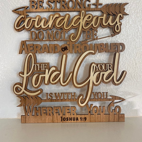 Layered Bible Verse Sign - Joshua 1:9 - Svg+pdf+eps+dxf Laser Cut Files ...