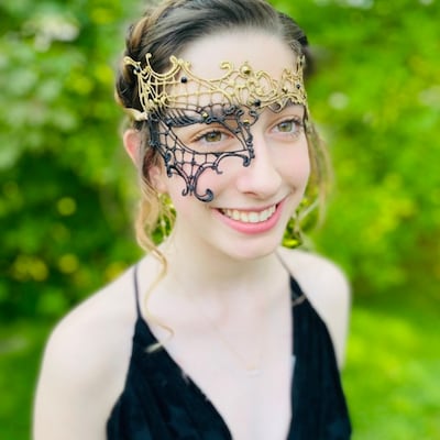 Gold Ombre Masquerade Mask Half Face Women Mask, Half Face Phantom Mask ...