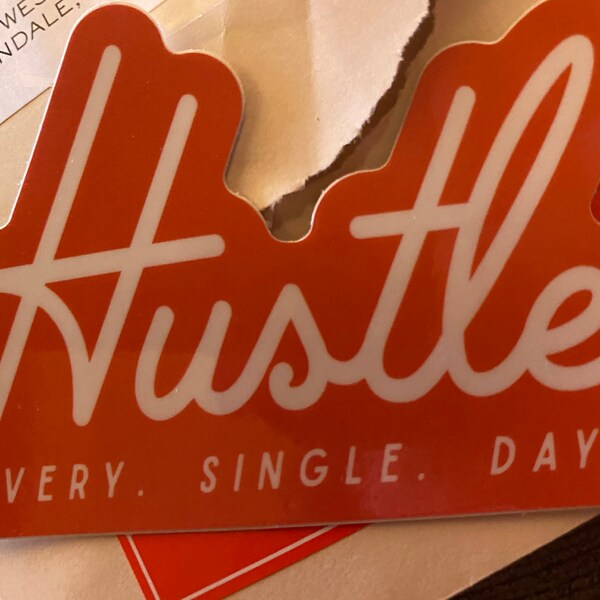 Hustle Vinyl Sticker | Laptop Decal, Water Bottle Sticker, Bumper ...