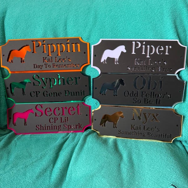Stable Name Plate / Plaque Cut Out Traditional W/modern Twist Design ...