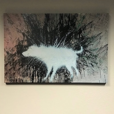 Dog Canvas Art Wet Dog Print Graffiti Wall Art Decor Street Art Print ...