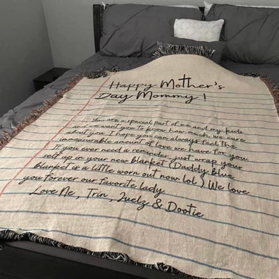 LETTER BLANKET Personalized Gift Love Birthday Gift for Mom Dad Grandma ...