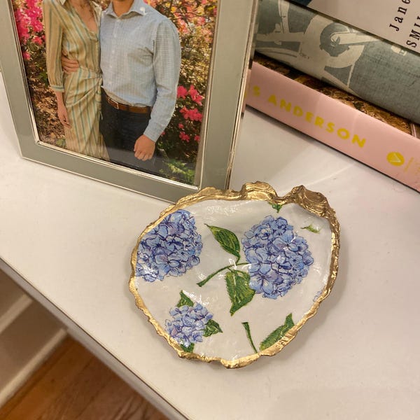 Nantucket - Hand Made Oyster Shell Ring Dish or Trinket Dish. Newlywed ...