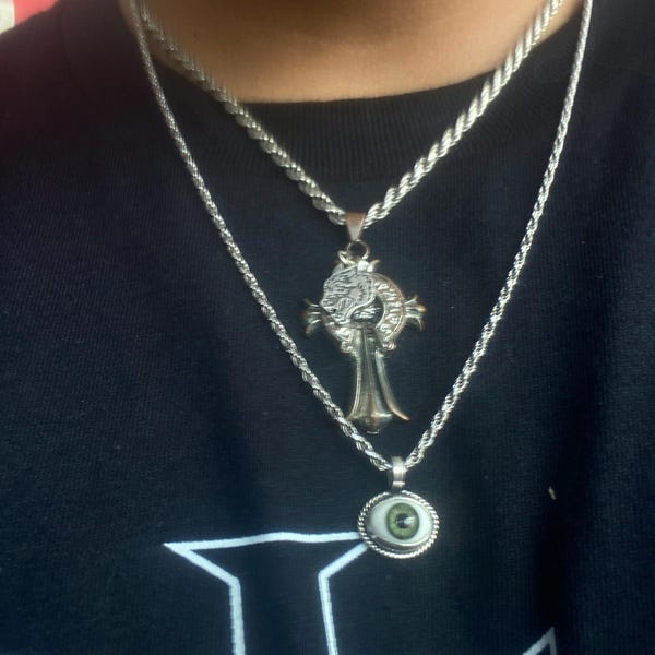 Simple Sterling Silver Glass Eye Necklace (choose Your Own) Handmade ...