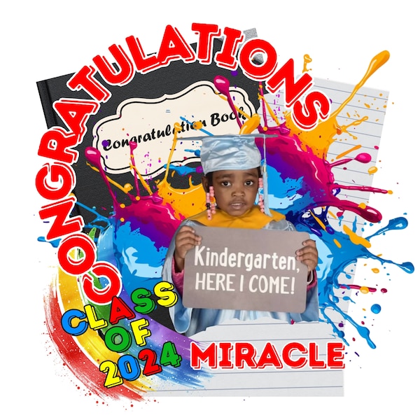 Kids Graduation Design Template, Grad Flyer, T-shirt Design, Grad Fan ...
