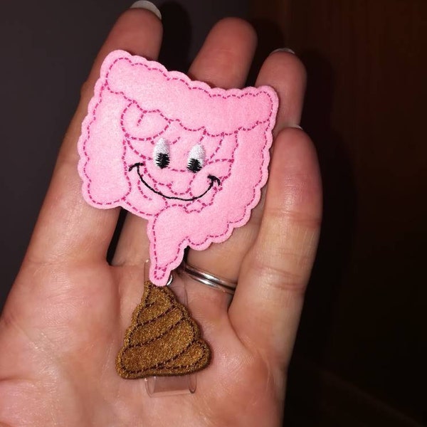 Intestine and Poop Badge Reel Holder | ID Badge Holder | Badge Reel ...