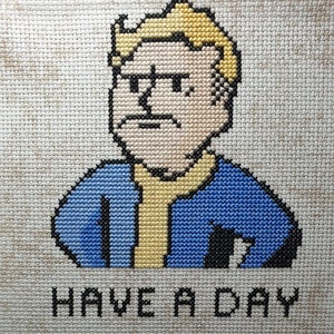 Have a Day Cross-stitch Pattern Vault-boy - Etsy