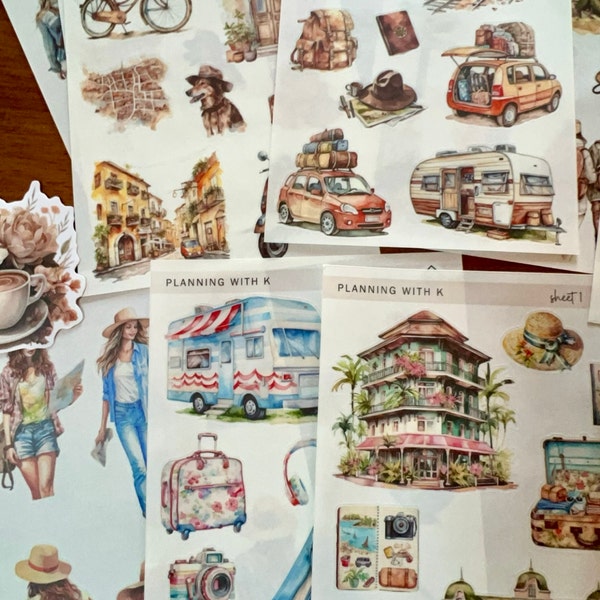 Fun Travels Stickers for Planners, Journals | Love to Travel Stickers ...