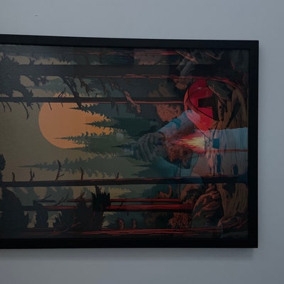 Vintage Campfire Forest Wall Art Nature Poster Print Retro Style ...