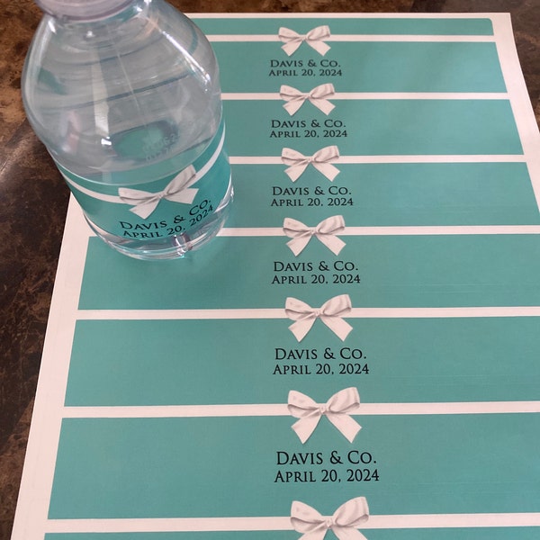 Printed Water Bottle Labels | Robins Egg Blue | Waterproof, Smudge ...