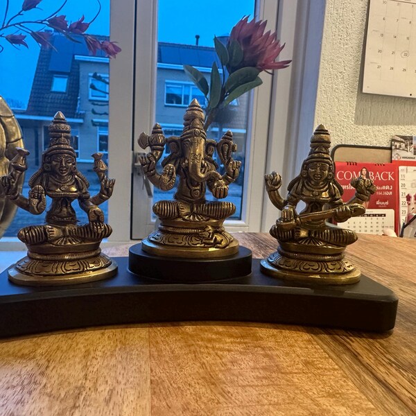 Lord Ganesha Statue Brass, Ganesha With Stonework on Singhasan for ...