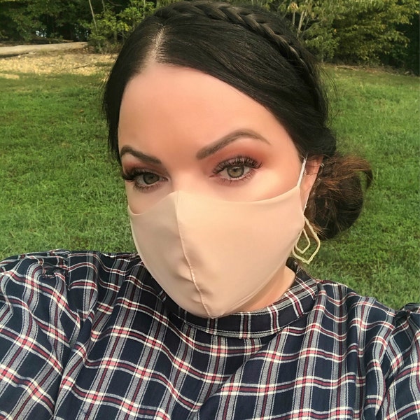Neutral Cream Beige Tan Mauv Face Mask - Reusable, Washable, Fashion ...