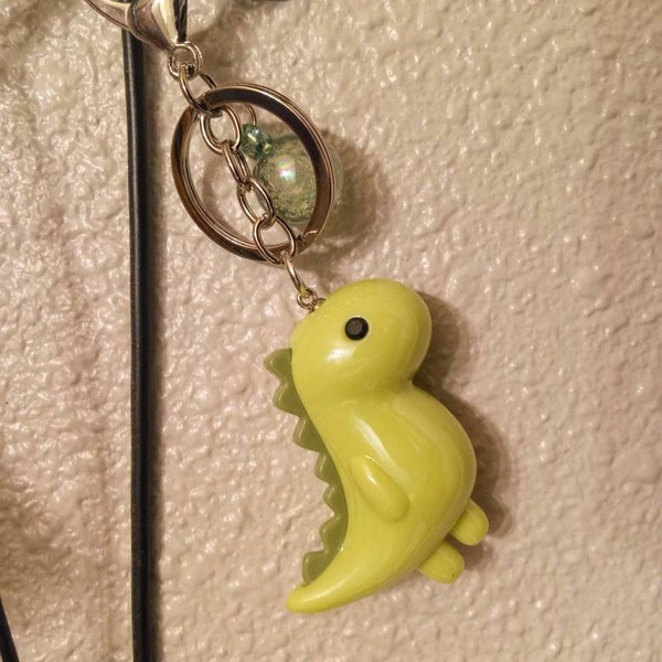 Chibi Iridescent Dinosaur Keychain - Etsy