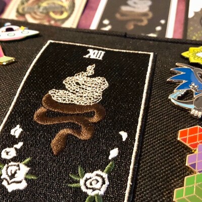 Death Tarot Embroidered Patch, Iron on Patch, Snake Patch, Tarot Patch ...