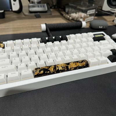 Black & Gold Keycaps More Sizes Artisan Glossy Arrow Keys, ESC 1u ...