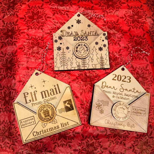 Letter to Santa Envelope SVG Bundle, Lasercut Dear Santa Decor, Santa ...
