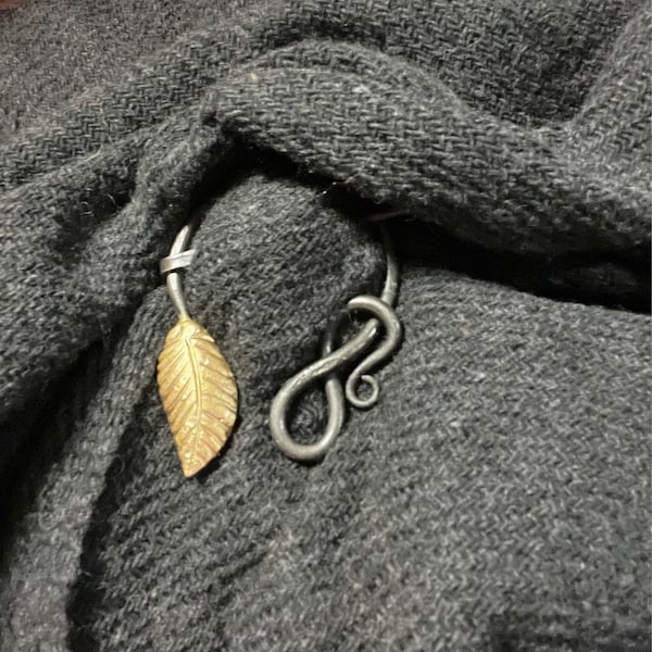 Hand-forged Curled Steel Medieval Brooch With Gold or Silver Leaf ...