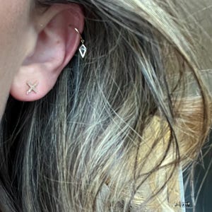 14k Solid Gold Heart Rook Earring Heart Rook Piercing Diamond Curved ...