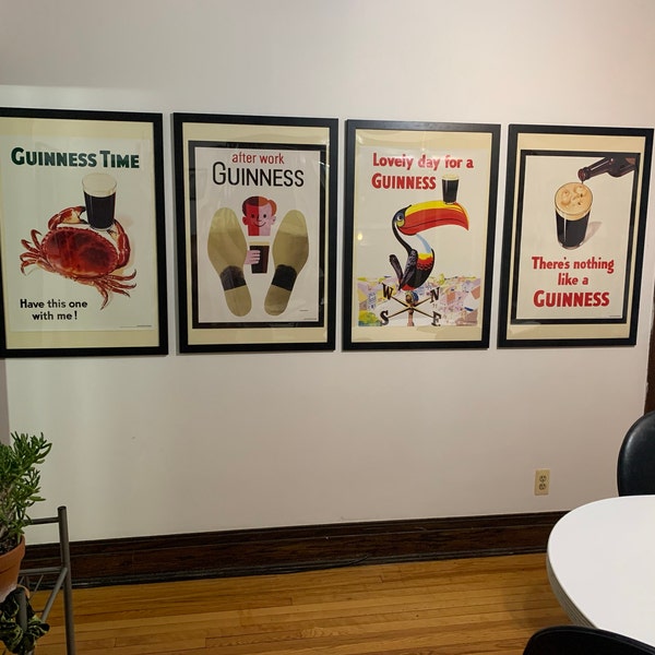 Guinness Poster Lot - 4 Artist Gilroy 22 X 30 Bar Posters From Original ...