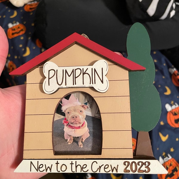 New Puppy Gift, Dog Photo Frame, Puppy’s First Christmas Ornament, Dog ...