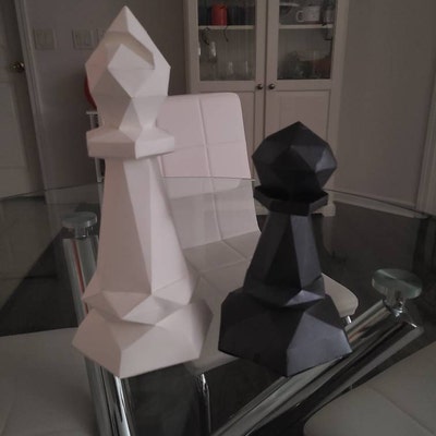 Papercraft PDF and SVG Template for Chess Figure Set Base pawn, Knight ...